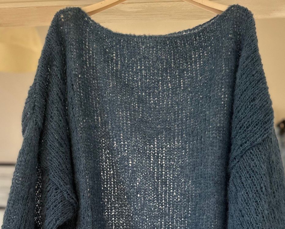 EXTRA OVERSIZE PULLOVER HANDMADE EN ALPACA ET SOIE! M (Neuf avec ...