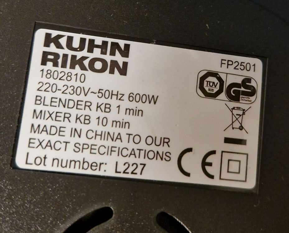 Kuhn Rikon Teigknetmaschine (Gebraucht) in Ringgenberg BE für CHF 20 ...