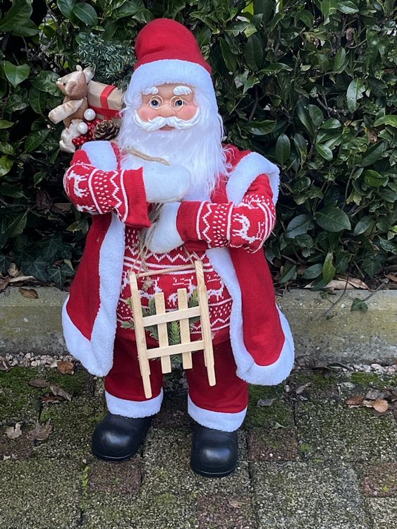 Samichlaus mit Schlitten Nikolaus gross 80 cm Retro Santa (Gebraucht ...