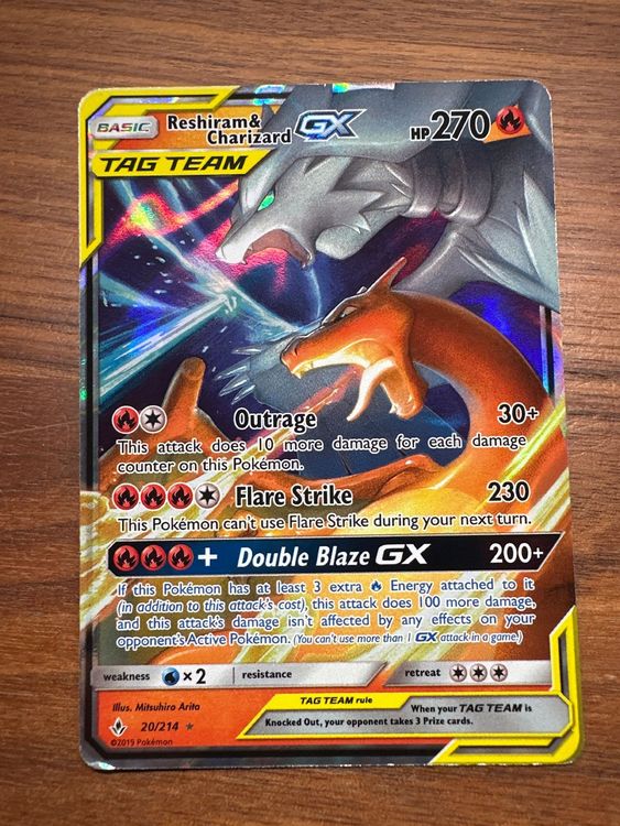 Reshiram & Charizard GX - Tag Team - 20/214 Rare Holo GX | Kaufen auf Ricardo