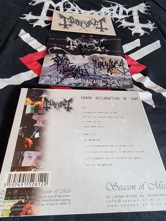 MAYHEM bundle , Signed CD, rare Vintage T-Shirt | Kaufen auf Ricardo