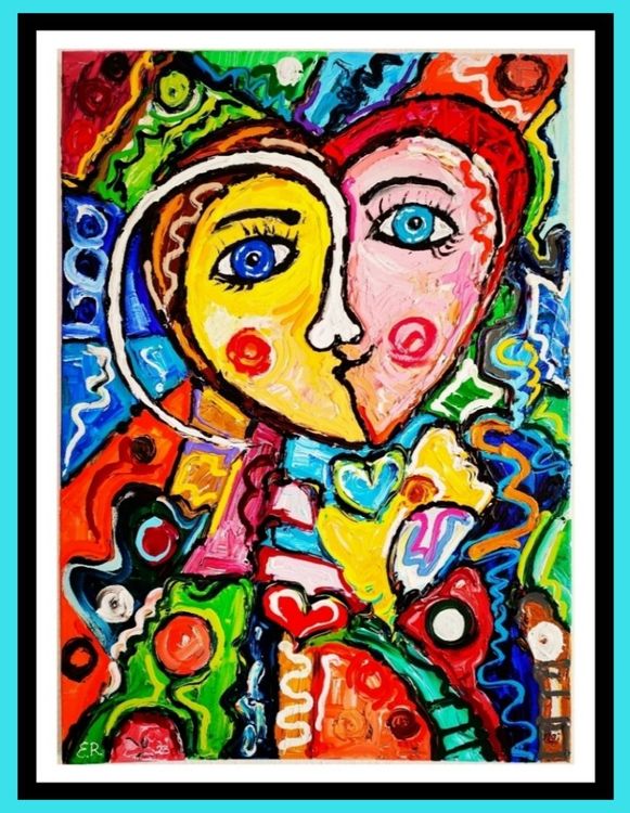 Acryl auf Leinwand. Original. 50x70cm. Modern.Picasso Motive | Kaufen auf Ricardo
