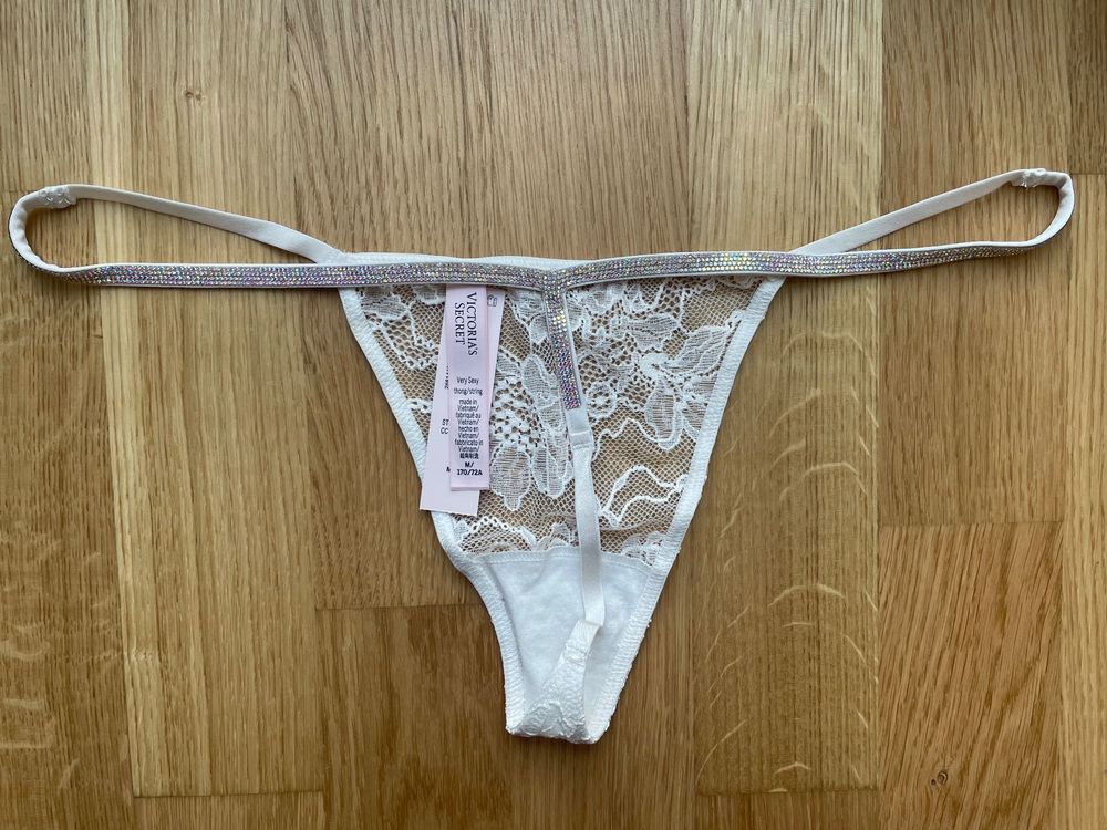 Victoria’s Secret Shine Strap Lace V-String Thong M NEW (Neu und ...