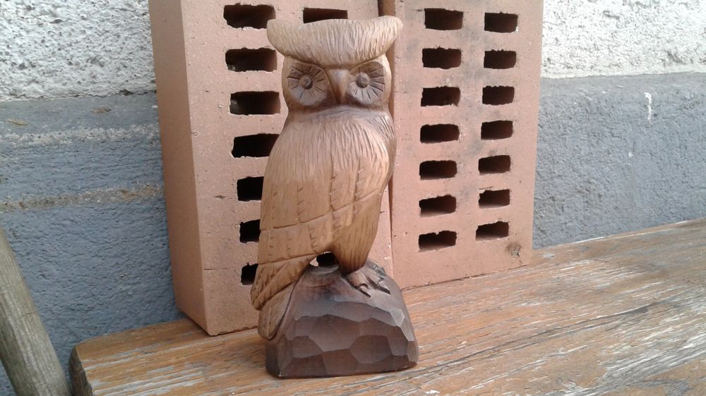 Holz Schnitzerei Tier Skulptur Eule Kauz Uhu (Gebraucht) in Küssnacht am Rigi für CHF 10 – mit ...