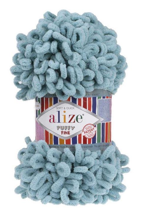 5x Alize Puffy Fine fil a crocheter avec les mains 414 Azur (Neu und ...