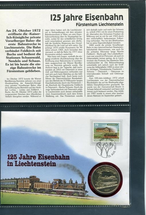 1997 Numisbrief 125 J. Eisenbahn (Gebraucht) in Winterthur für CHF 9 – mit Lieferung auf Ricardo ...