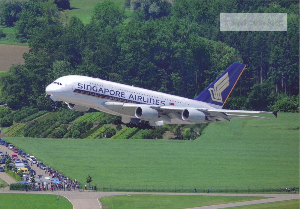 AK A380 der Singapore Airlines beim starten am Flughafen ZH (Gebraucht) in für CHF 1 – mit ...