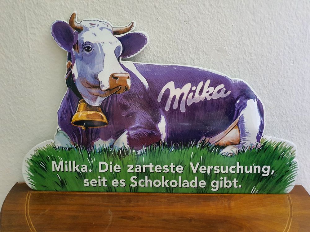 Emailschild MILKA Kuh Schokolade Emaille Schild Reklame | Kaufen auf ...