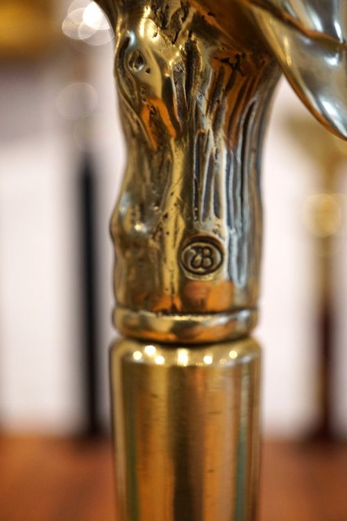 IMPOSANTER GEHSTOCK EULE AUS BRONZE SKULPTUR FIGUR | Kaufen auf Ricardo