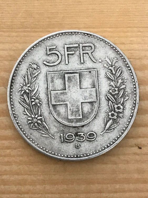 5 Fr.- 1939 sehr schön (Gebraucht) in Schlieren für CHF 9.9 – mit ...