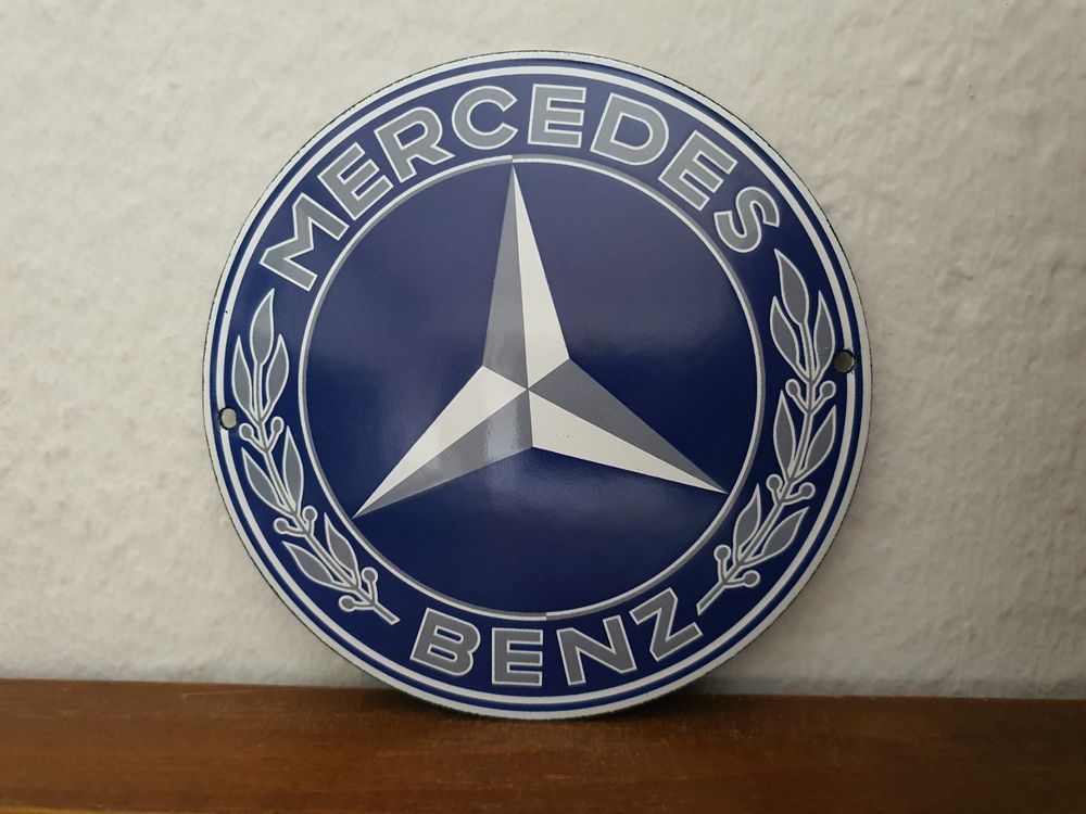 Emailschild Mercedes Benz Logo Emaille Schild Reklame Retro (Neu ...