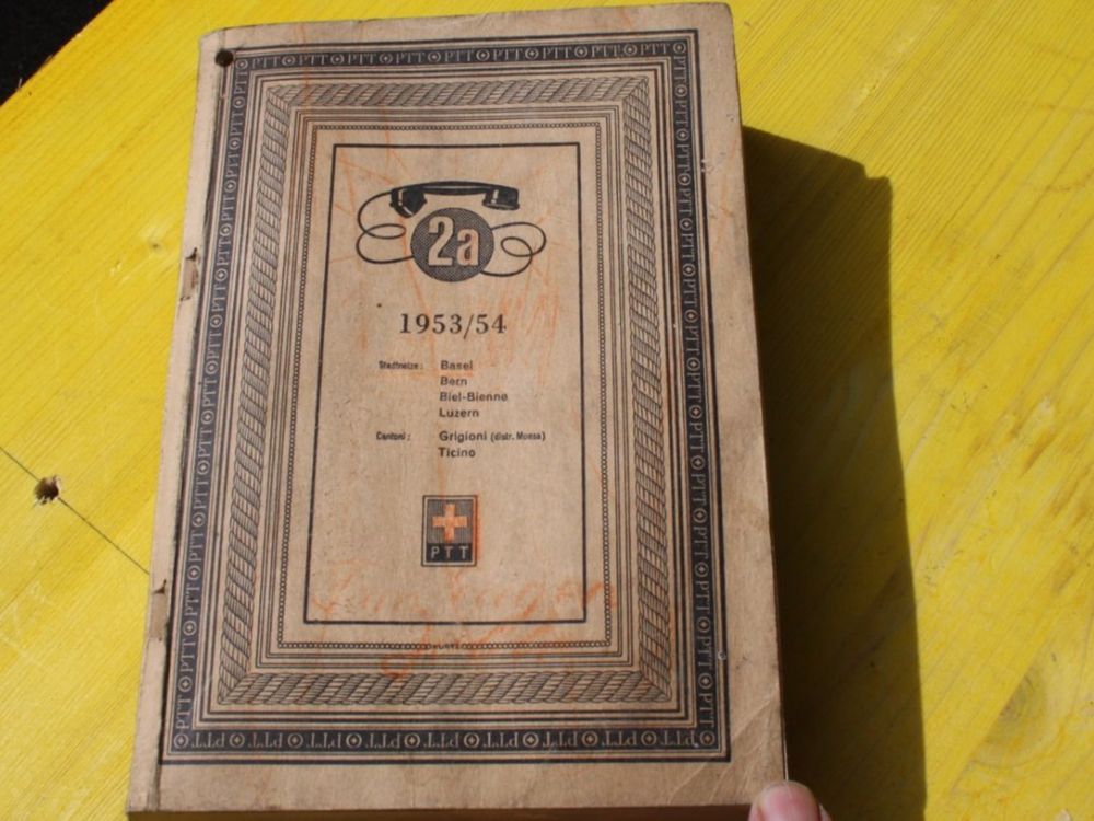 TELEFONBUCH PTT 2A 1953/54 BASEL BERN LUZERN TICINO BIEL | Kaufen auf Ricardo