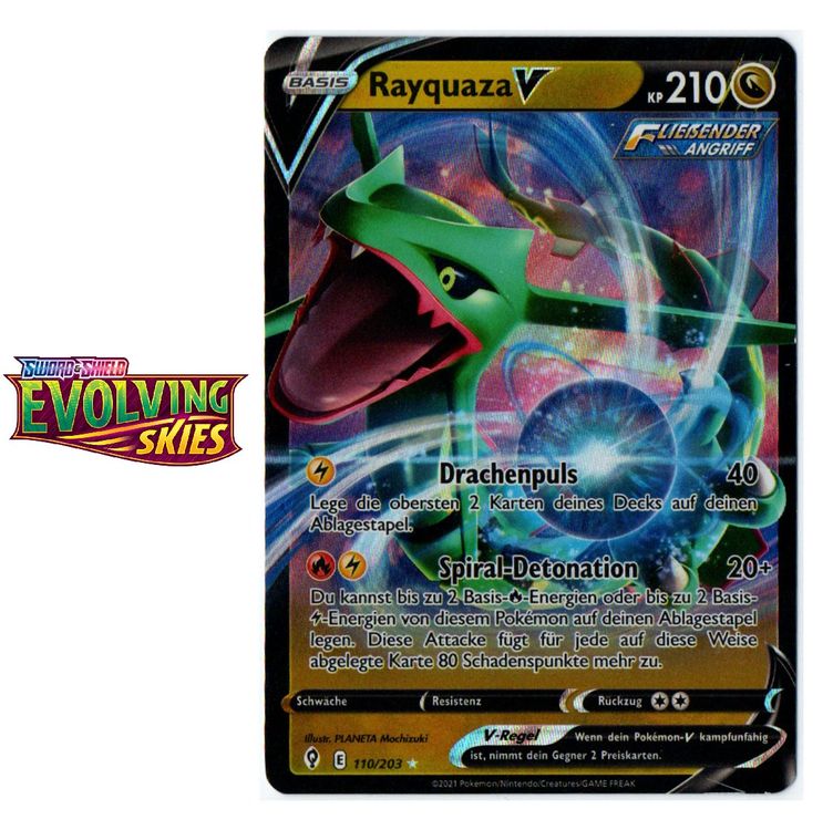 Evolving Skies Rayquaza V 110/203 DE (Neu (gemäss Beschreibung)) in für ...