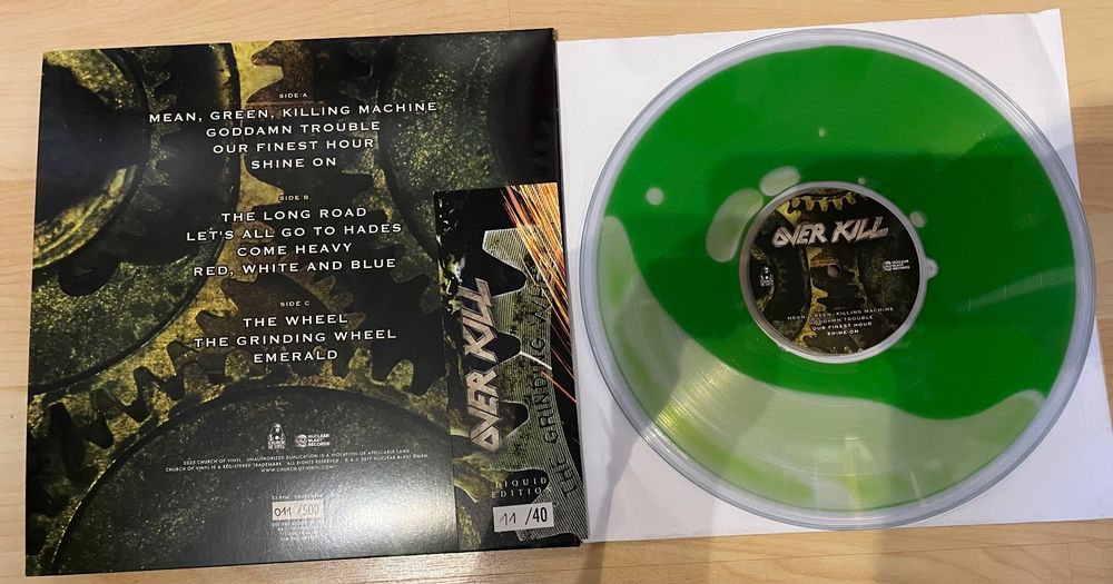 Overkill Grinding Wheel Vinyl Lp Liquid Slime Green 11/40 (Neu (gemäss ...