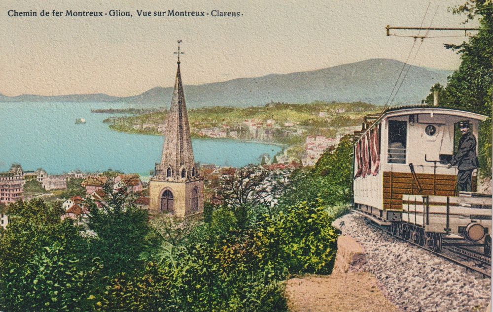 AK Ferrovia Montreux-Glion, vista su Montreux-Clarens, rara (D'occasion ...