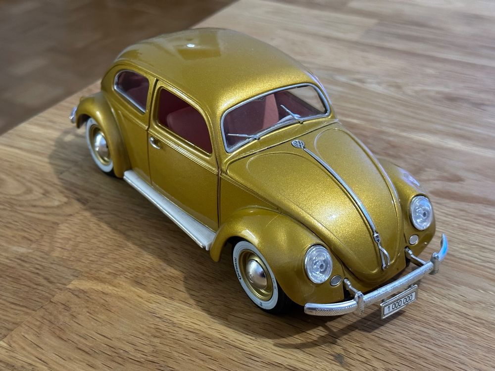 VW Käfer Gold Burago 1/8 Metall | 1‘000‘000 Spezial Edition (Gebraucht ...