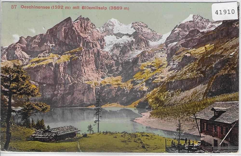 Oeschinensee mit Blümlisalp - Litho | Kaufen auf Ricardo