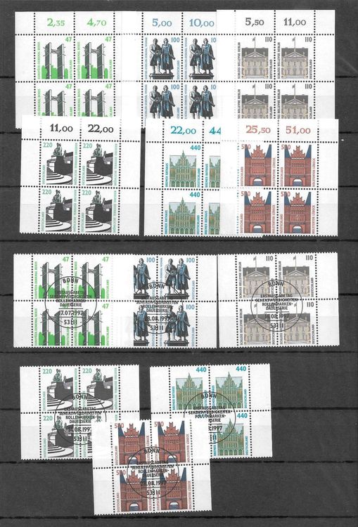 1997 Deutschland Sehenswürdigkeiten; Rand Viererblocks (Gebraucht) in Sirnach für CHF 12 – mit ...