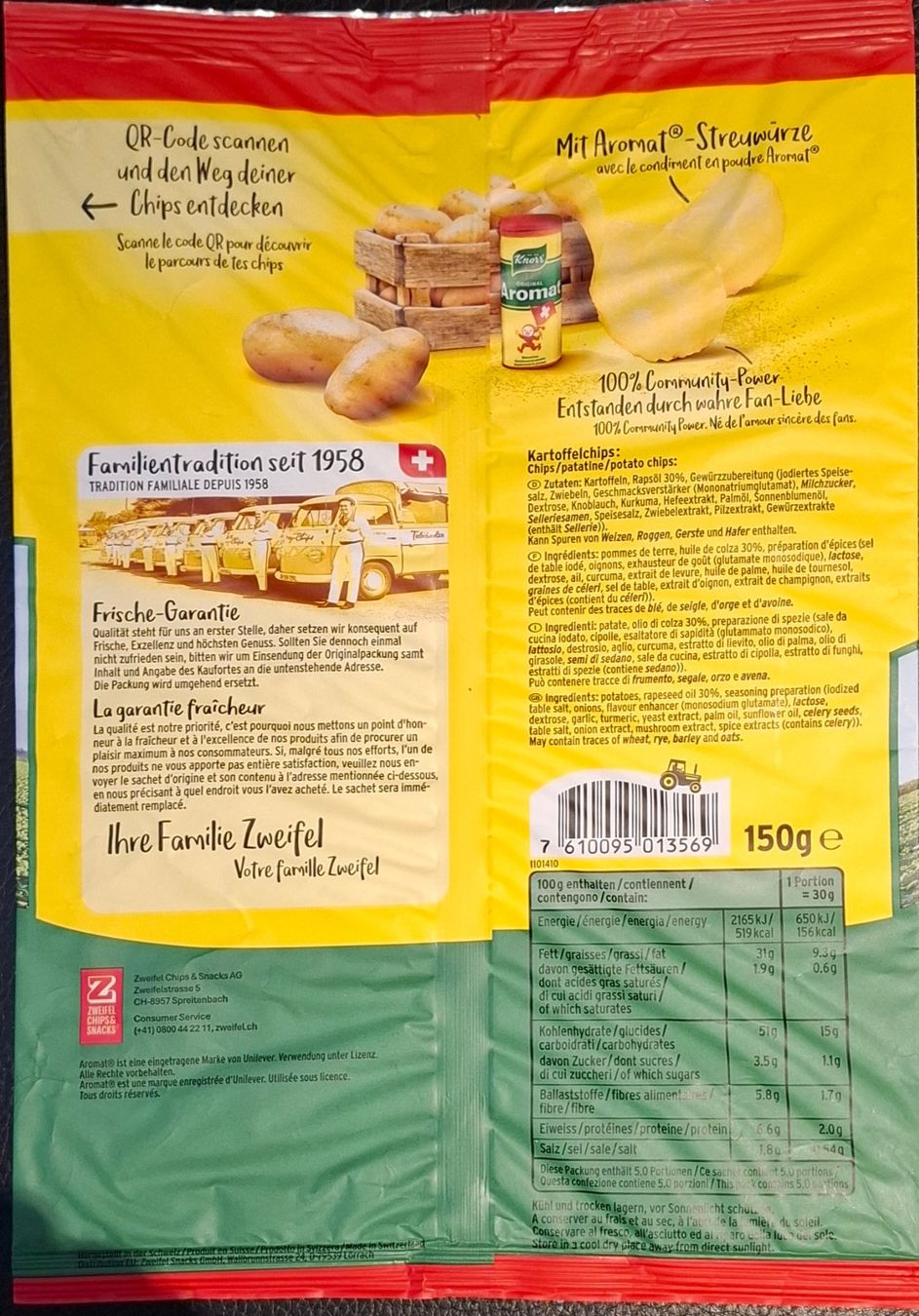 Zweifel Aromat Chips Original, leer, Top! (Gebraucht) in Boll für CHF 1 ...