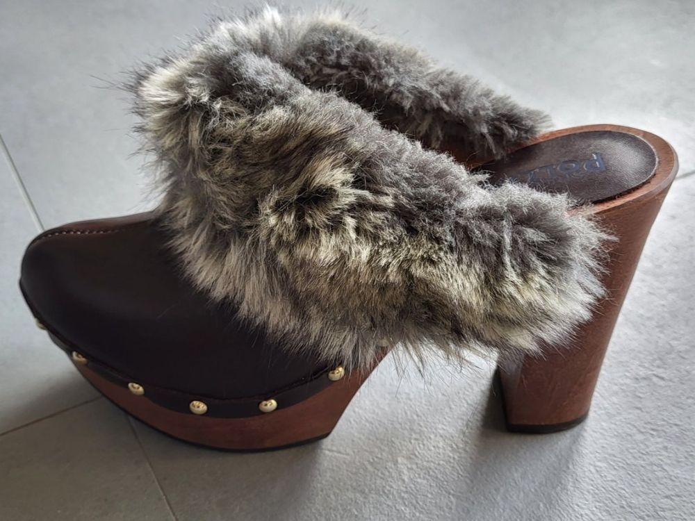 Sabots POLLINI en cuir avec clous en métal apparents 38 NEW | Kaufen ...