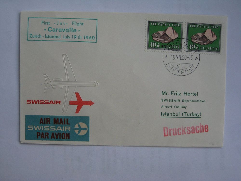 Erstflugbrief ZH-Istanbul 18.VII.1960!!! (Neu (gemäss Beschreibung)) in Wangs für CHF 5 – mit ...