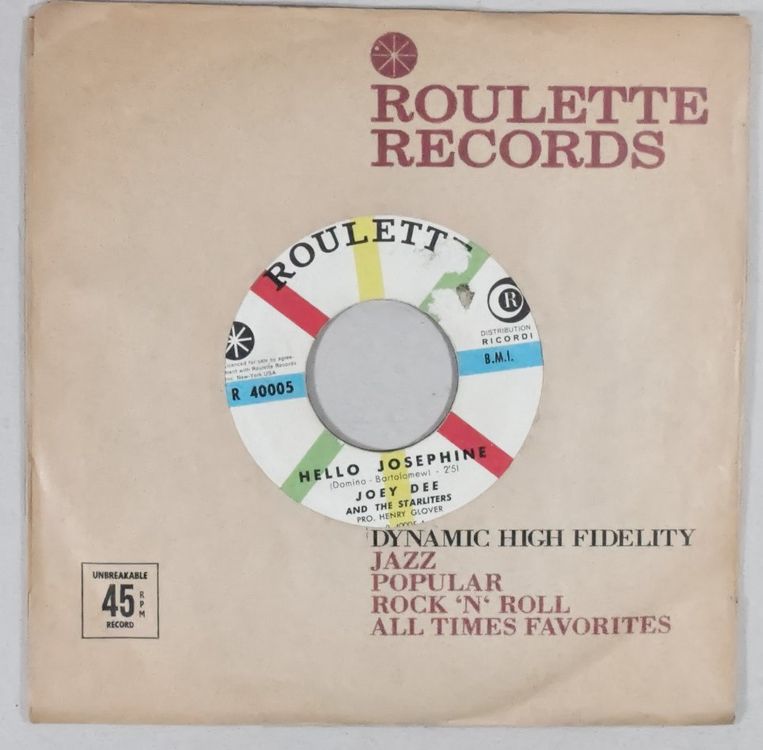 Single: JOEY DEE & THE STARLITERS - Hello Josephine (Gebraucht) in ...