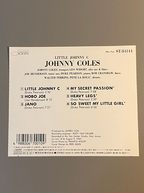 Coles Johnny - Little Johnny C (CD) Jazz Hard Bop (Gebraucht) in ...