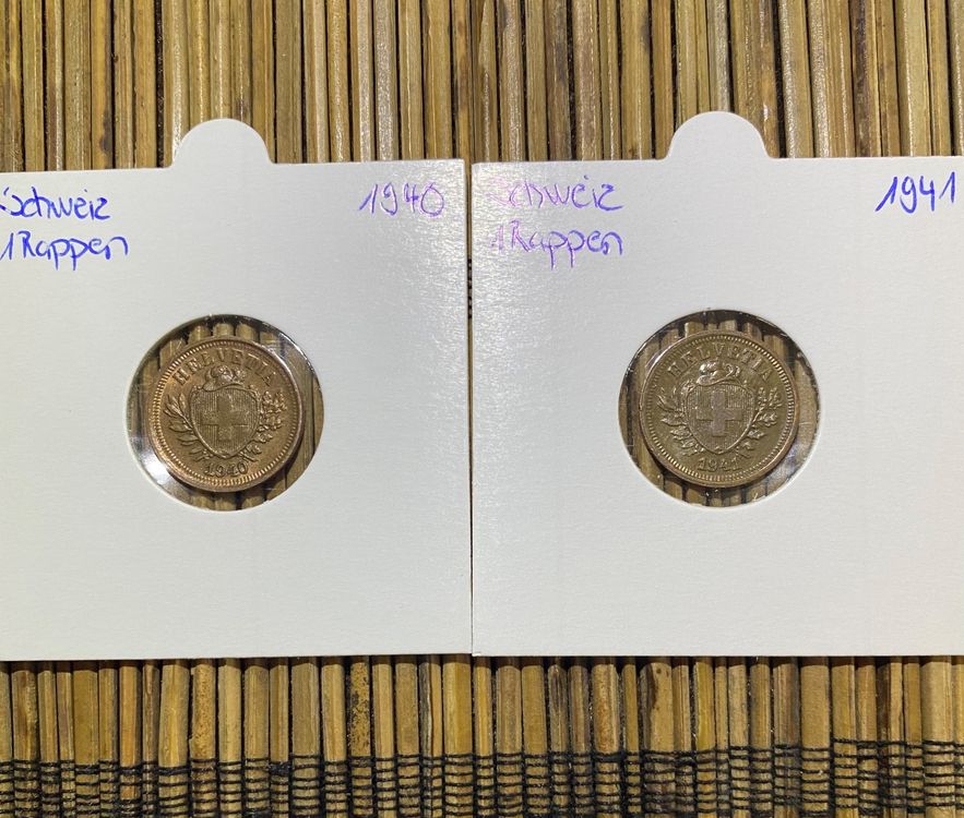 Schweiz Serie 1 Rappen 1940 1941 vzgl (Neu (gemäss Beschreibung)) in Speicher für CHF 3 – mit ...