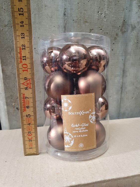 🎄Weihnachtskugeln Echtglas, 16er Set, Bronze/Kupfer🎄 (Neu und ...