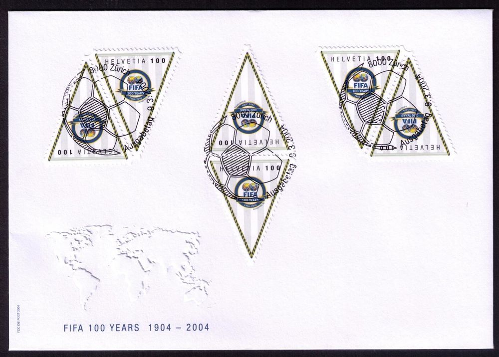2004_1110_Fussball Wimpel 100 Jahre FIFA (Gebraucht) in Marthalen für ...