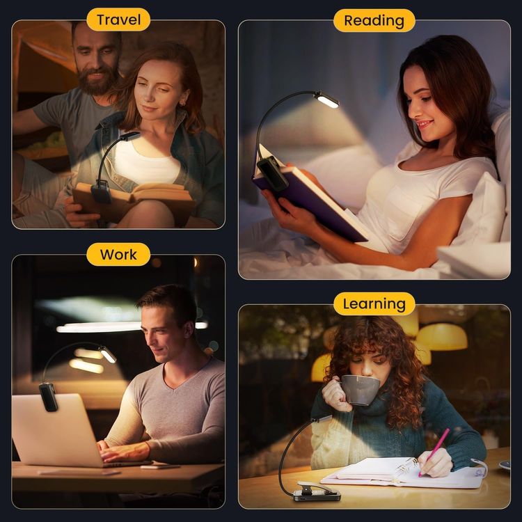Stufenlos dimmbare LED-Leselampe mit 3 Farbmodi USB C 360° (Neu und originalverpackt) in Hundwil ...