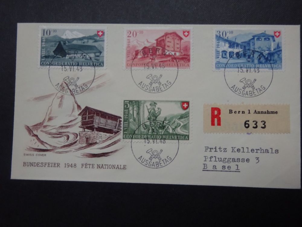 1948 Pro Patria FDC mit ET BERN "Kellerhals" (Gebraucht) in Appenzell-Steinegg für CHF 135 – mit ...