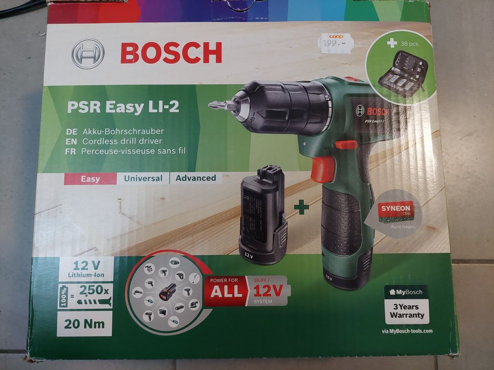 Bosch PSR Easy 12V, 2 Akkus + 38tlg. Set (Neuf avec emballage d'origine ...