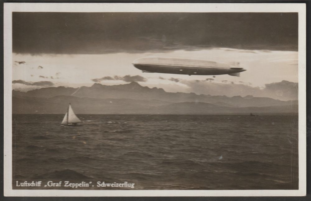 AK TG, ungel.: AK Fotokarte, Zeppelin über dem Bodensee (Gebraucht) in ...