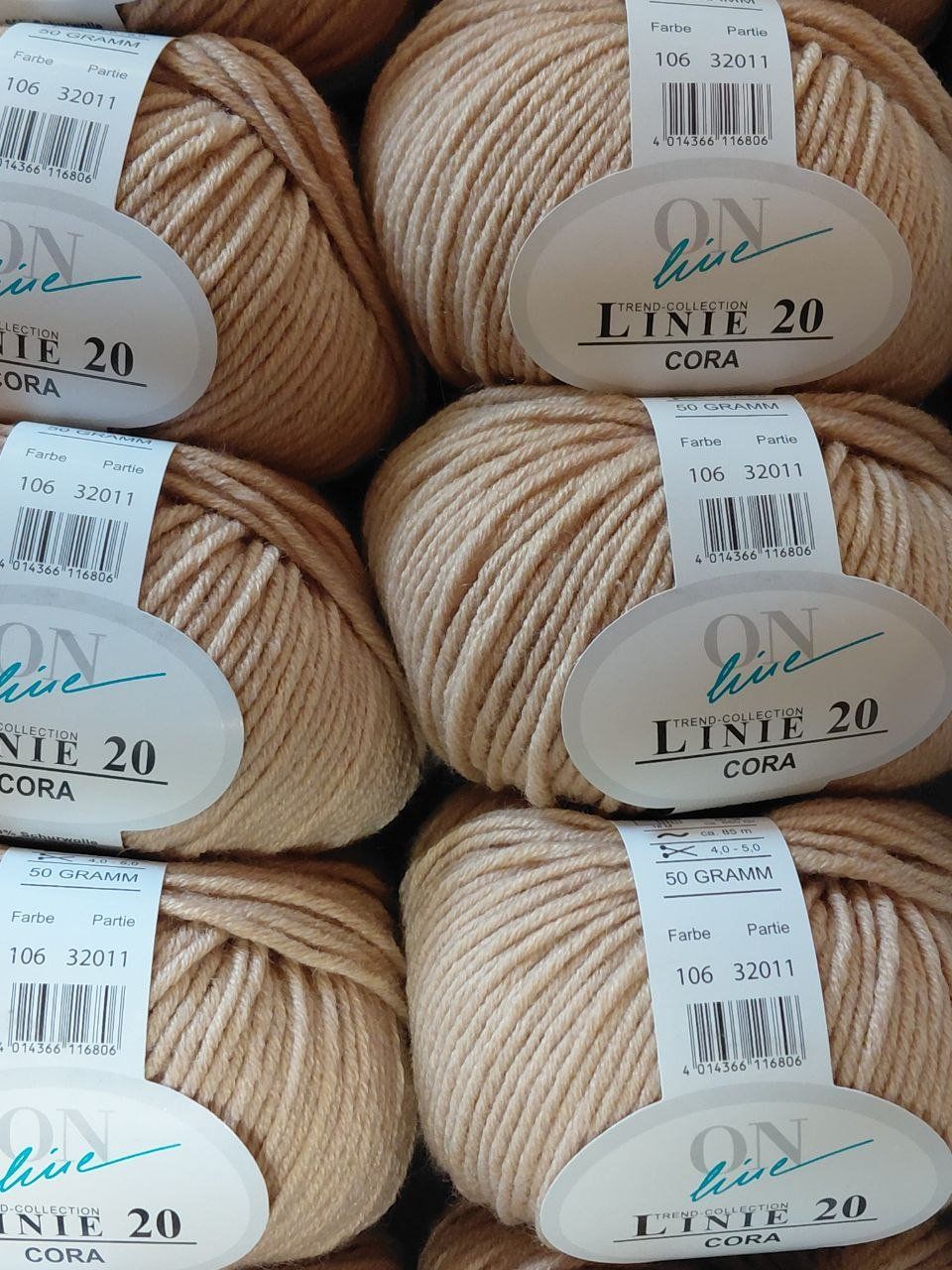 Wolle Online Linie 20 Cora / Hellbraun / 50g / ca. 85m (Neu (gemäss ...