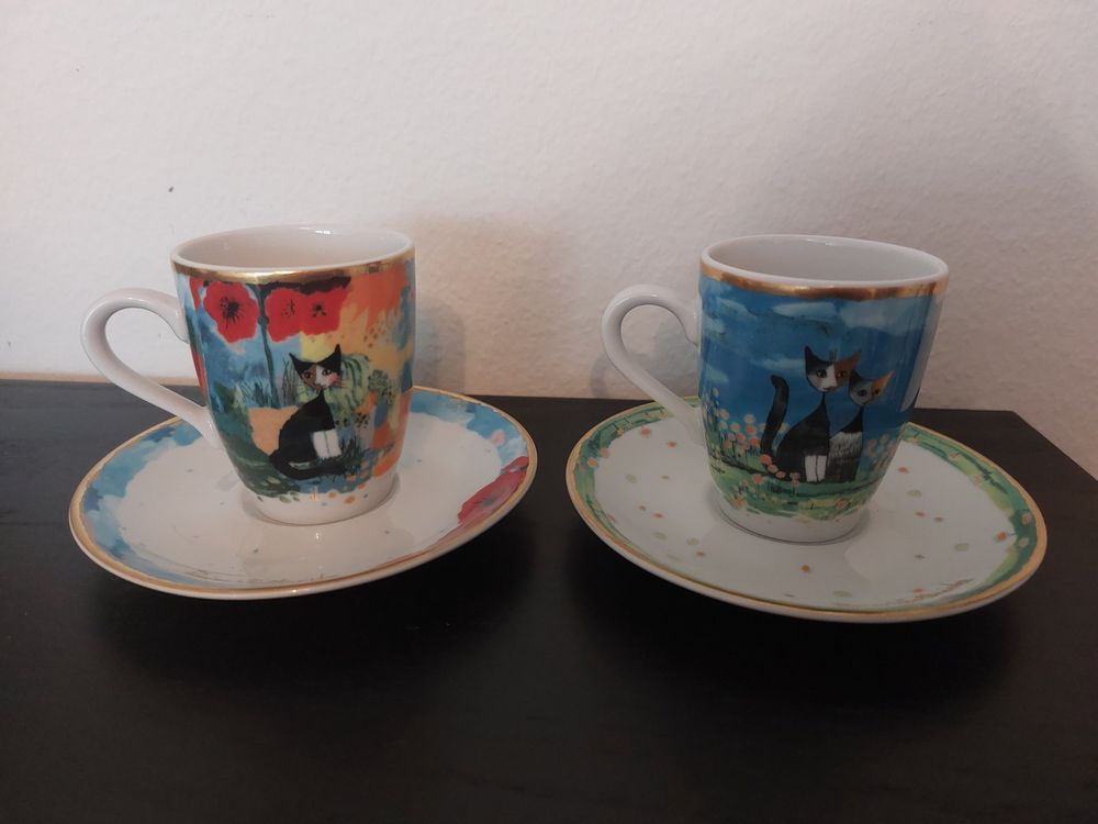 2 Espressotassen Goebel Wachtmeister Katzen | Kaufen auf Ricardo