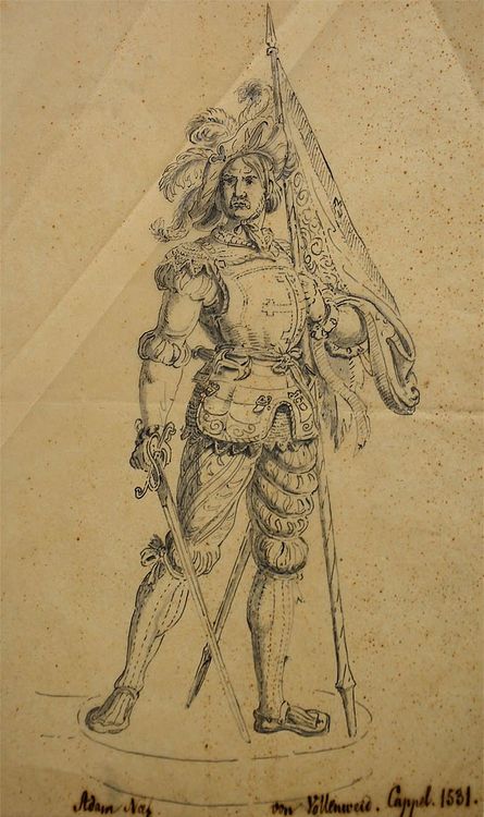 Adam Näf von Vollenweid, antike Zeichnung (Gebraucht) in Zuerich für ...