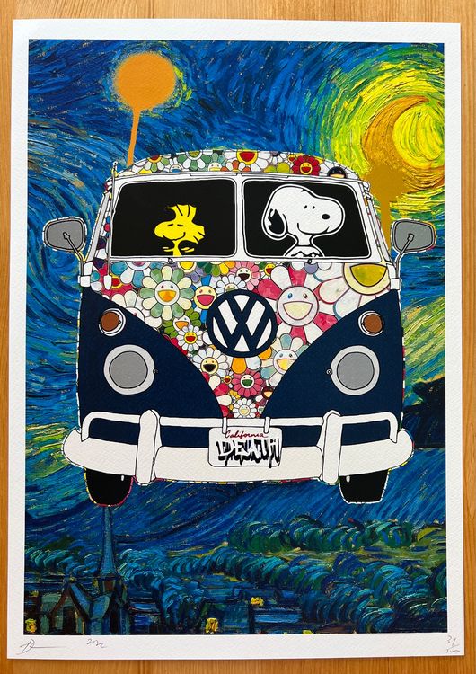DEATH NYC « Van Gogh VW Snoopy Bus » 31/100 (Neu (gemäss Beschreibung ...