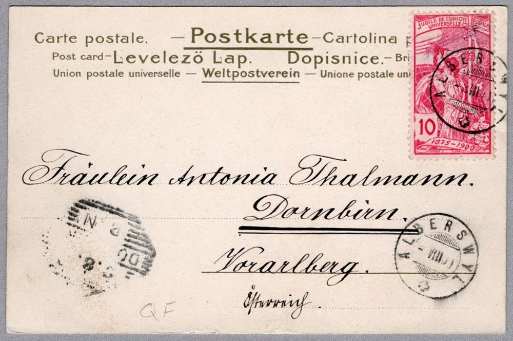 UPU 1900, Weltpostverein, Karte 178B Abart (Gebraucht) in Vilters für CHF 5 – mit Lieferung auf ...