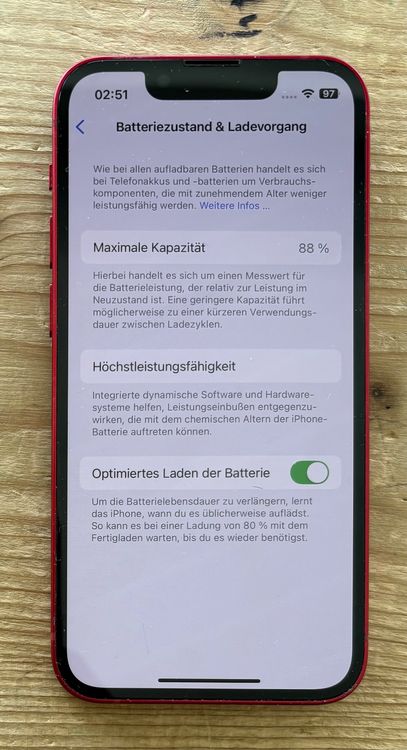 iPhone 13 mini, 128 GB, RED, mit Garantie bis Dez 2025 (Gebraucht) in ...