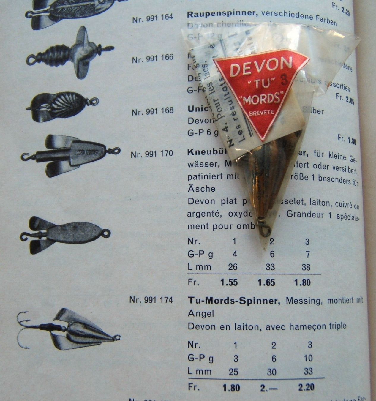 ALTE DEVON "TU-MORDS-SPINNER" IN OVP (Neu und originalverpackt) in ...