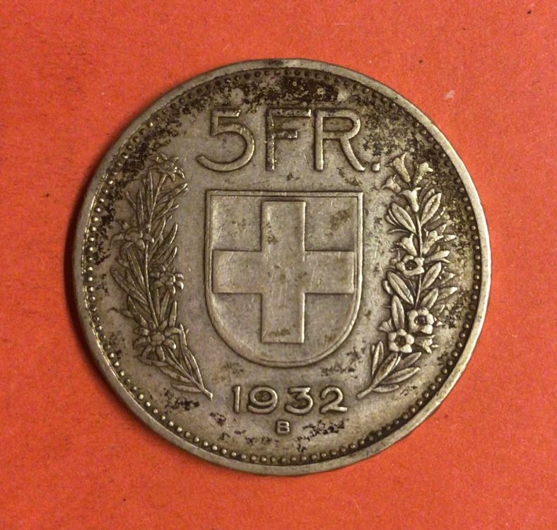 5 Franken Silber 1932 ss (Gebraucht) in Nunningen für CHF 8 – mit Lieferung auf Ricardo kaufen