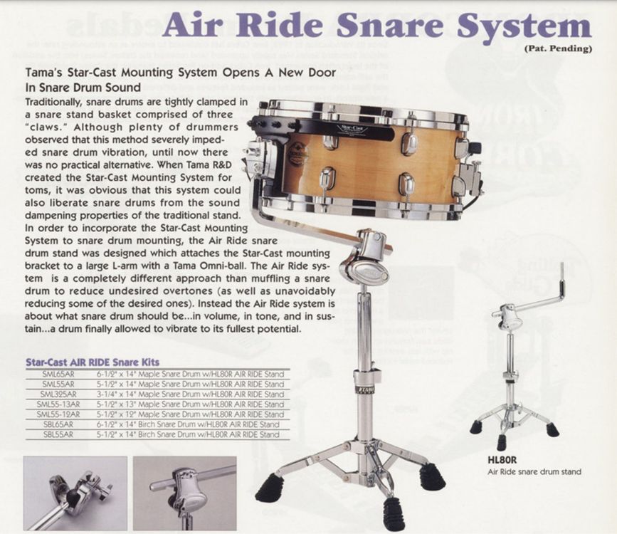 Tama Star-Cast Air Ride Snare Ständer inkl. Die Cast Hoops (Gebraucht ...