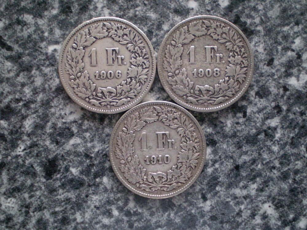 3 x 1 Fr. 1906,1908,1910 !!! ab 1.- !!! (Gebraucht) in Dierikon für CHF 11 – mit Lieferung auf ...