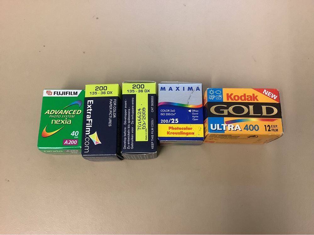 5 Farbfilm-RARITÄTEN: Kodak Gold, Fuji ExtraFilm, Maxima (Neu und ...
