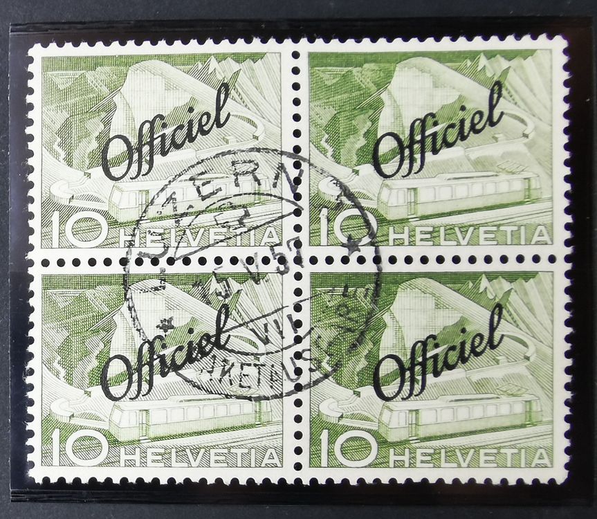 TR49 Bloc 4 Timbre Suisse 1957 Officel Oblitere (Gebraucht) in Cousset für CHF 0.85 – mit ...