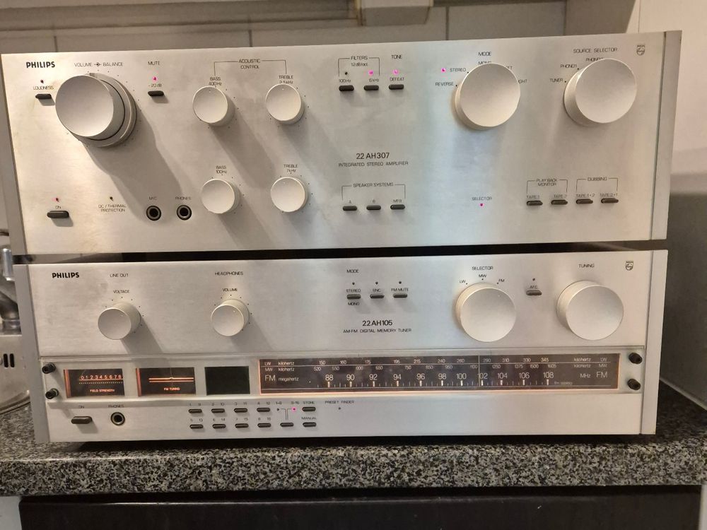 Philips 22AH 307 + AH 105 Tuner + Amplifier Rarität + + (Gebraucht) in ...