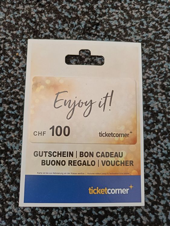 Ticketcorner Gutschein 100.- | Kaufen auf Ricardo