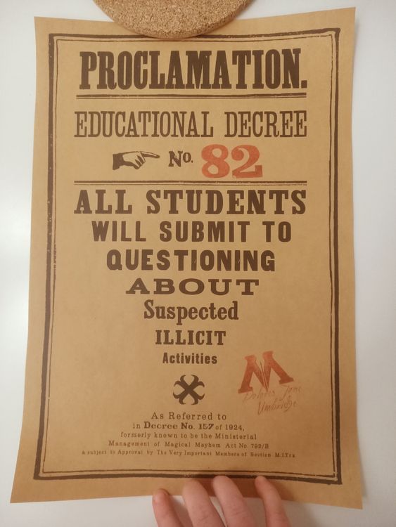 Affiches sur papier kraft Harry Potter, proclamation (Neu (gemäss ...