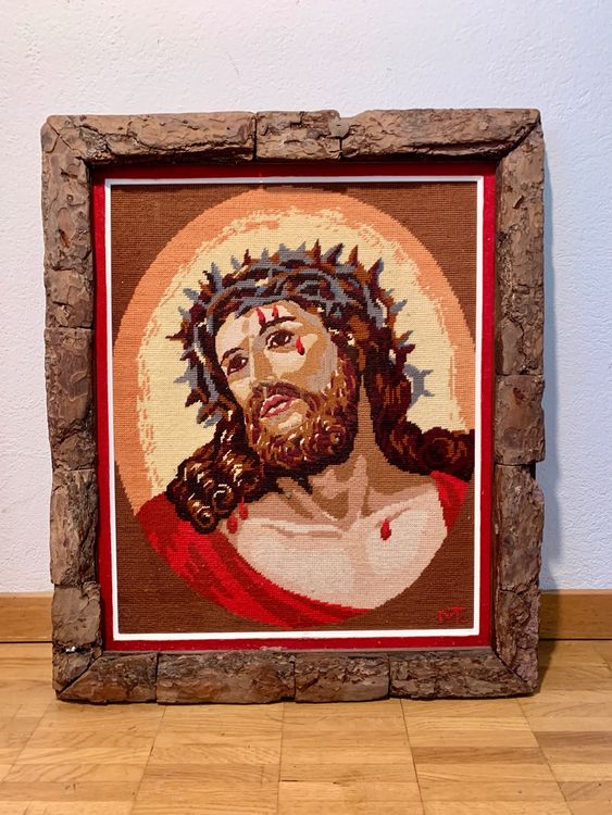 Gobelin Gemälde / Stickbild Jesus mit Dornenkrone (Gebraucht) in Zürich für CHF 40 – nur ...